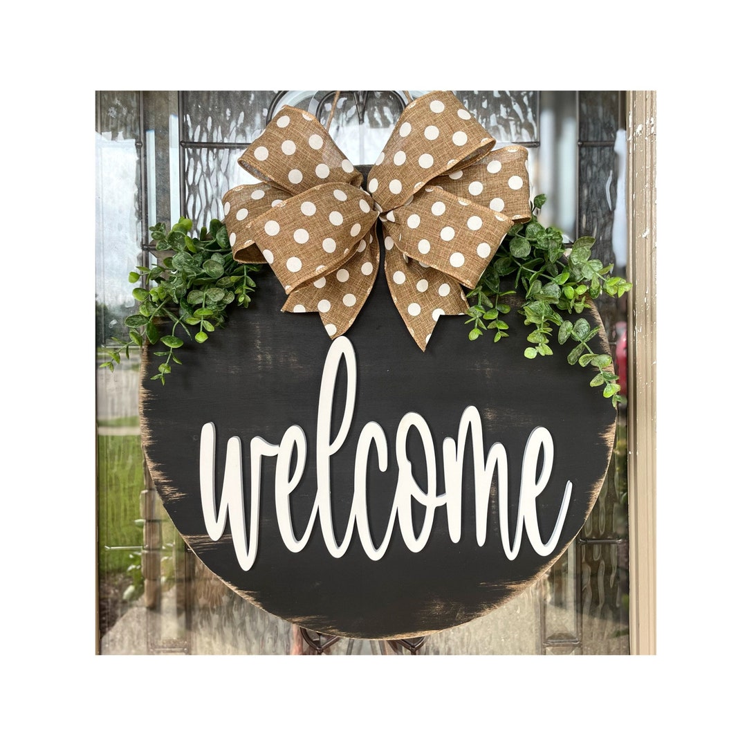 Welcome Door Hanger, Farmhouse Door Decor - Etsy