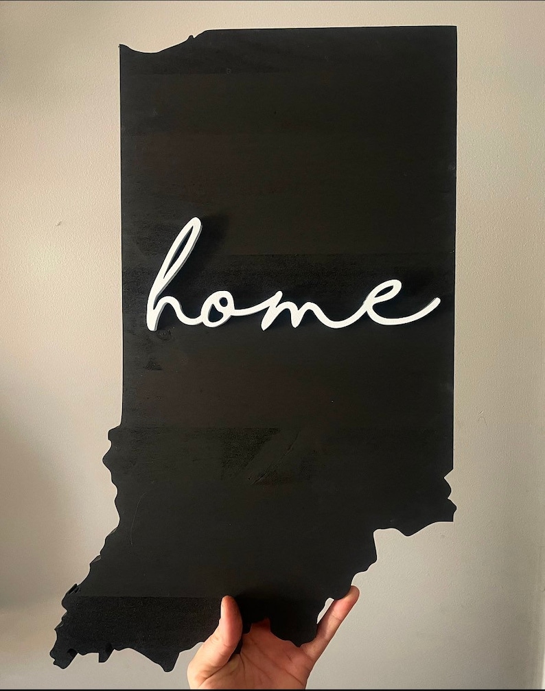 Wooden Indiana State Home Sign | Etsy