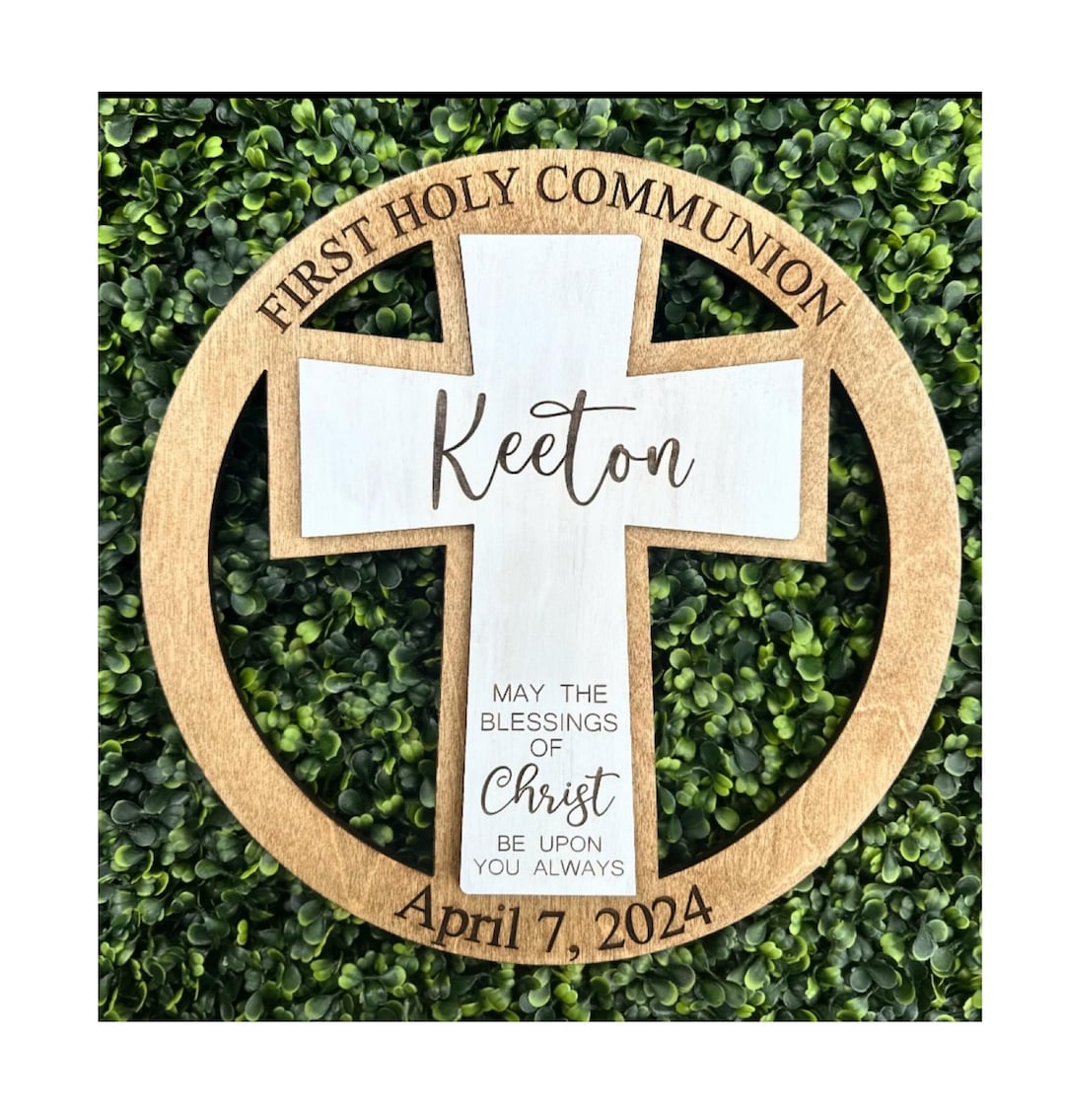 First Communion Cross, First Eucharist Gift, Personalized Sacrament ...