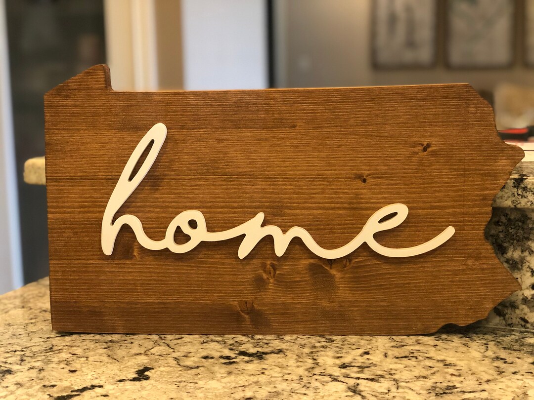 Pennsylvania Sign, Home Sign, Wood State - Etsy