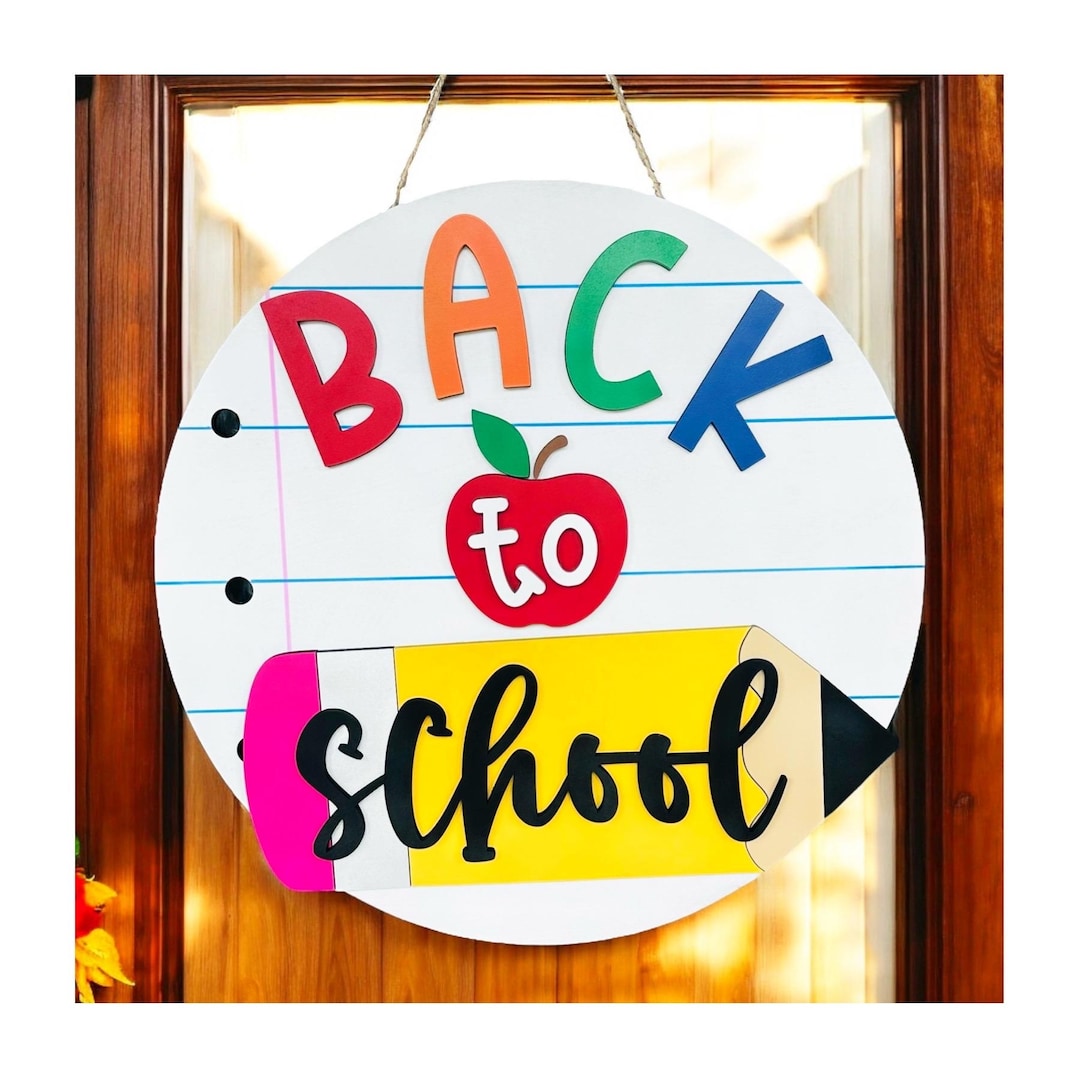 Back to School Door Hanger, Back to School Sign, Back to School Photo ...