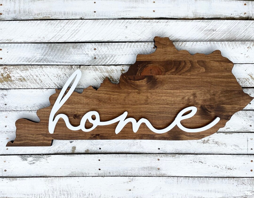 Wooden State Home Sign Kentucky Sign Decorative State Decor - Etsy