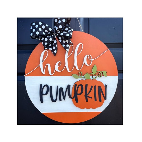 Front Door Decor Fall Decor Hello Pumpkin Front Door - Etsy