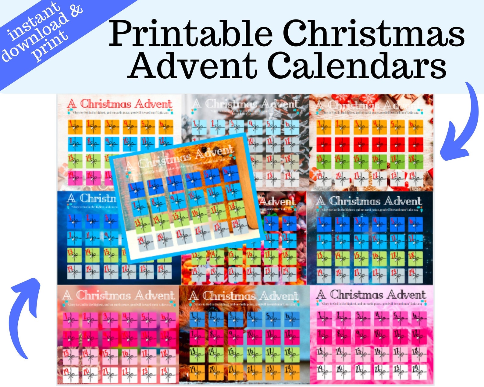Printable Advent Calendar for the Family With 11 Themes - Etsy