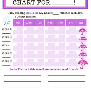 Reading Rewards Charts – 12 Monthly Printables for Your Young Reader ...