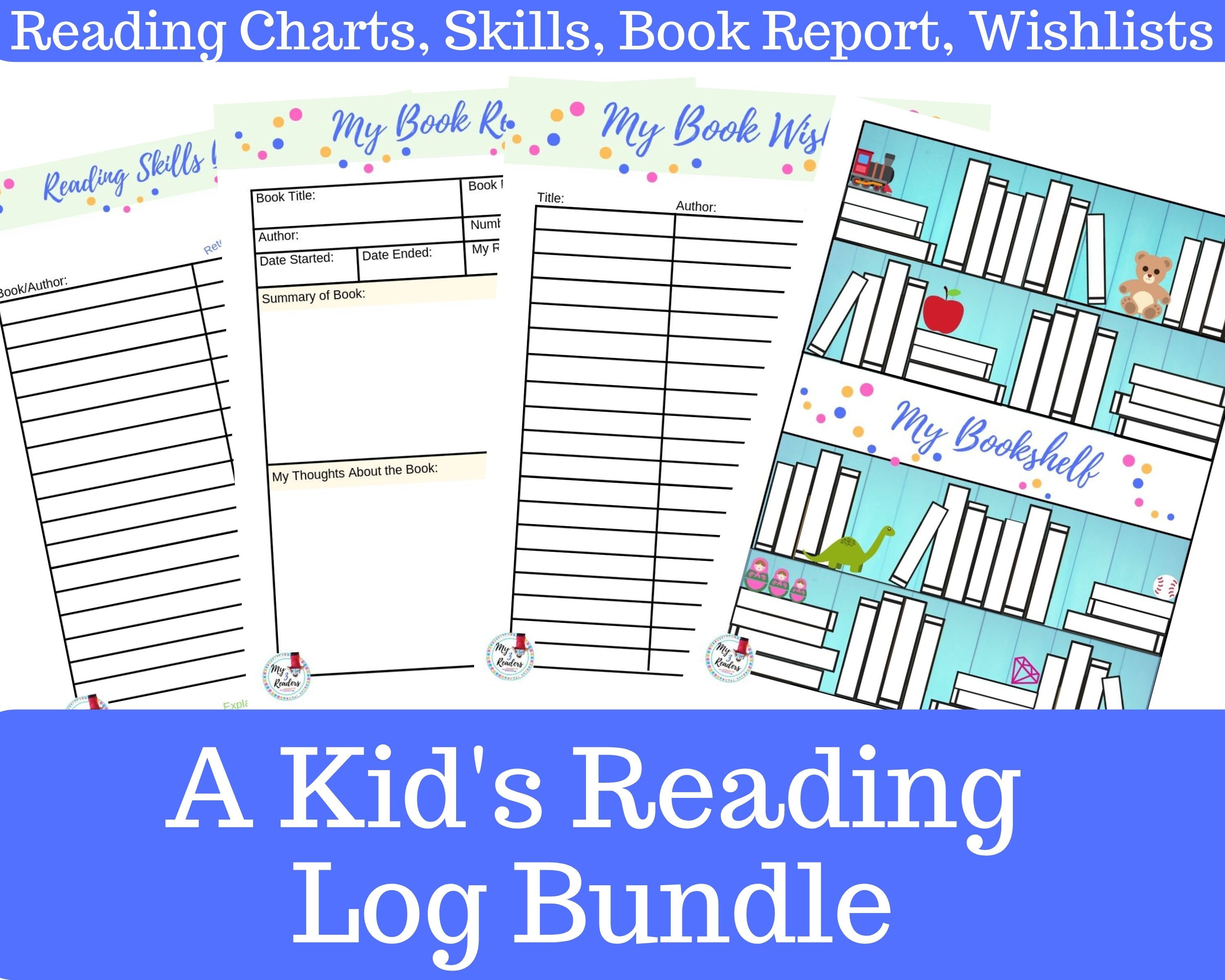 A Kid's Reading Log Bundle by Mythreereaders - Etsy