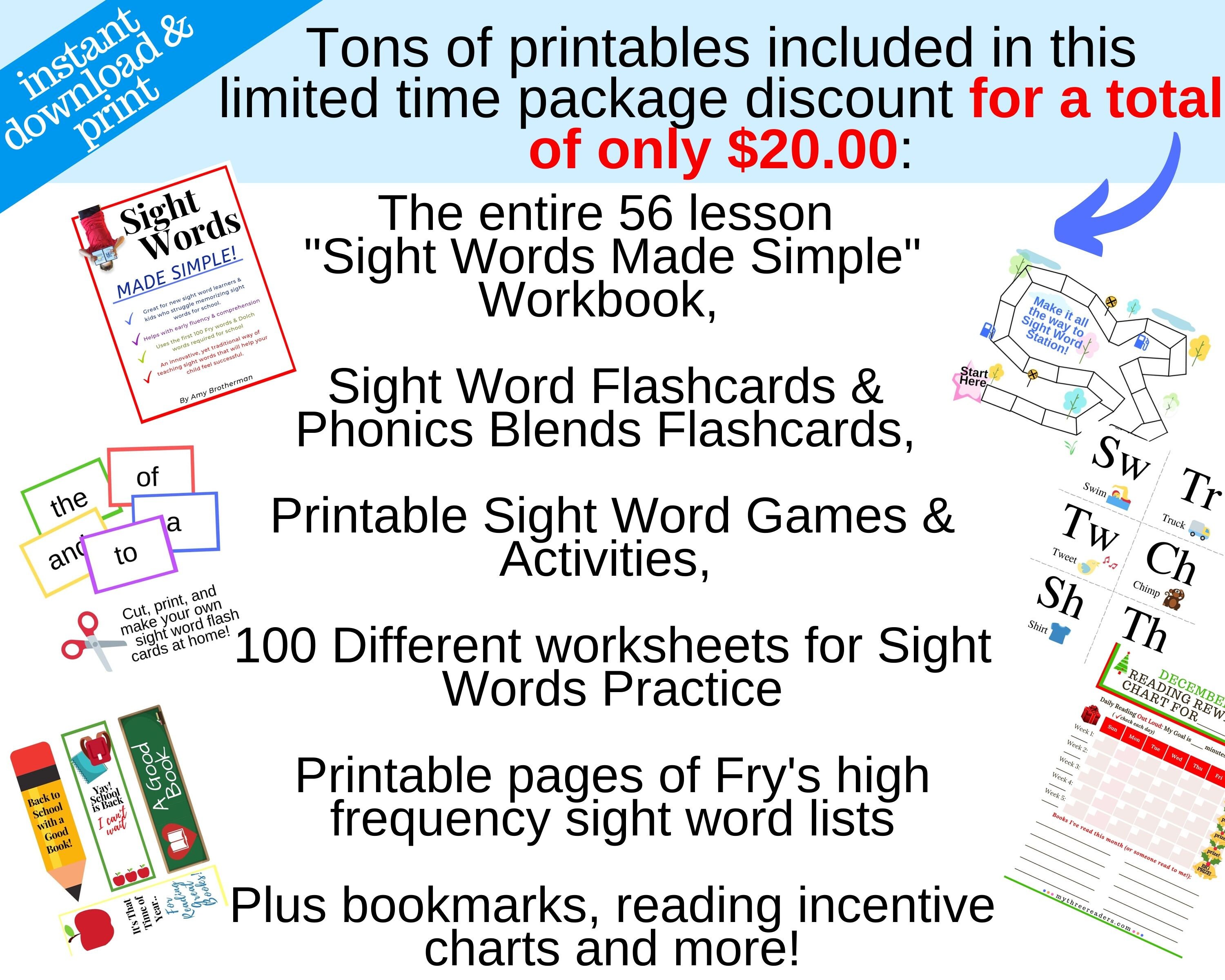 Beginning Reader Bundle - Over 200 Printable Pages Included! - Etsy