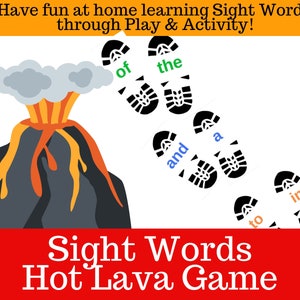 Sight Words Hot Lava Game Printables - Etsy