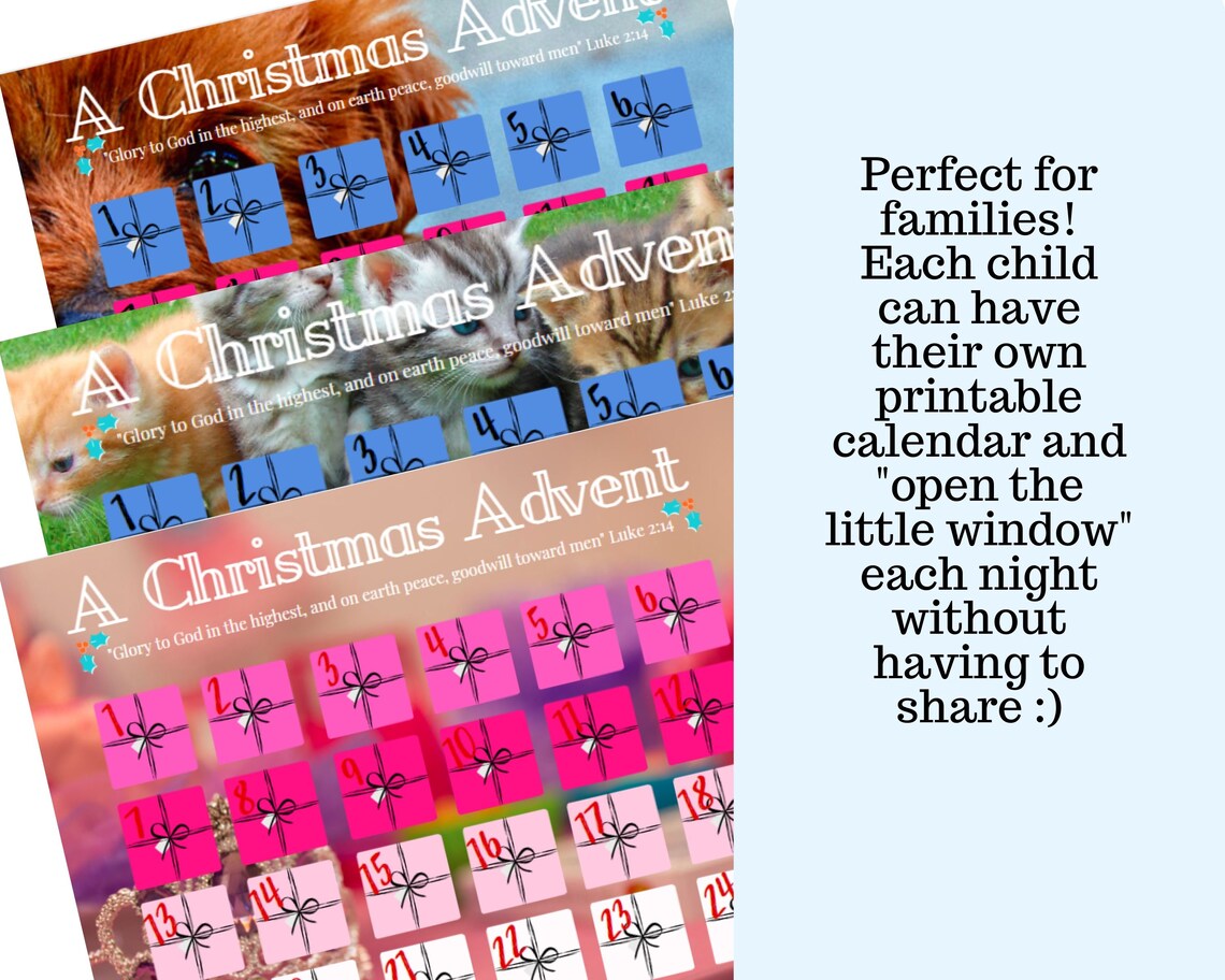 Printable Advent Calendar for the Family With 11 Themes - Etsy