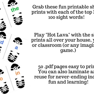 Sight Words Hot Lava Game Printables - Etsy