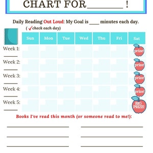 Reading Rewards Charts – 12 Monthly Printables for Your Young Reader ...