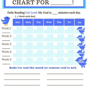 Reading Rewards Charts – 12 Monthly Printables for Your Young Reader ...