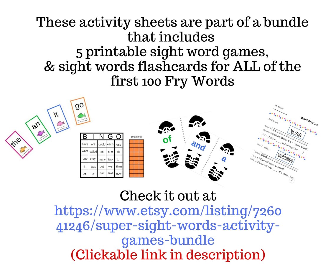 Winter/holiday Printable Sight Word Worksheets - Etsy