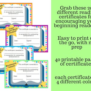20 Reading Certificates to Encourage Beginning Readers in All Reading ...