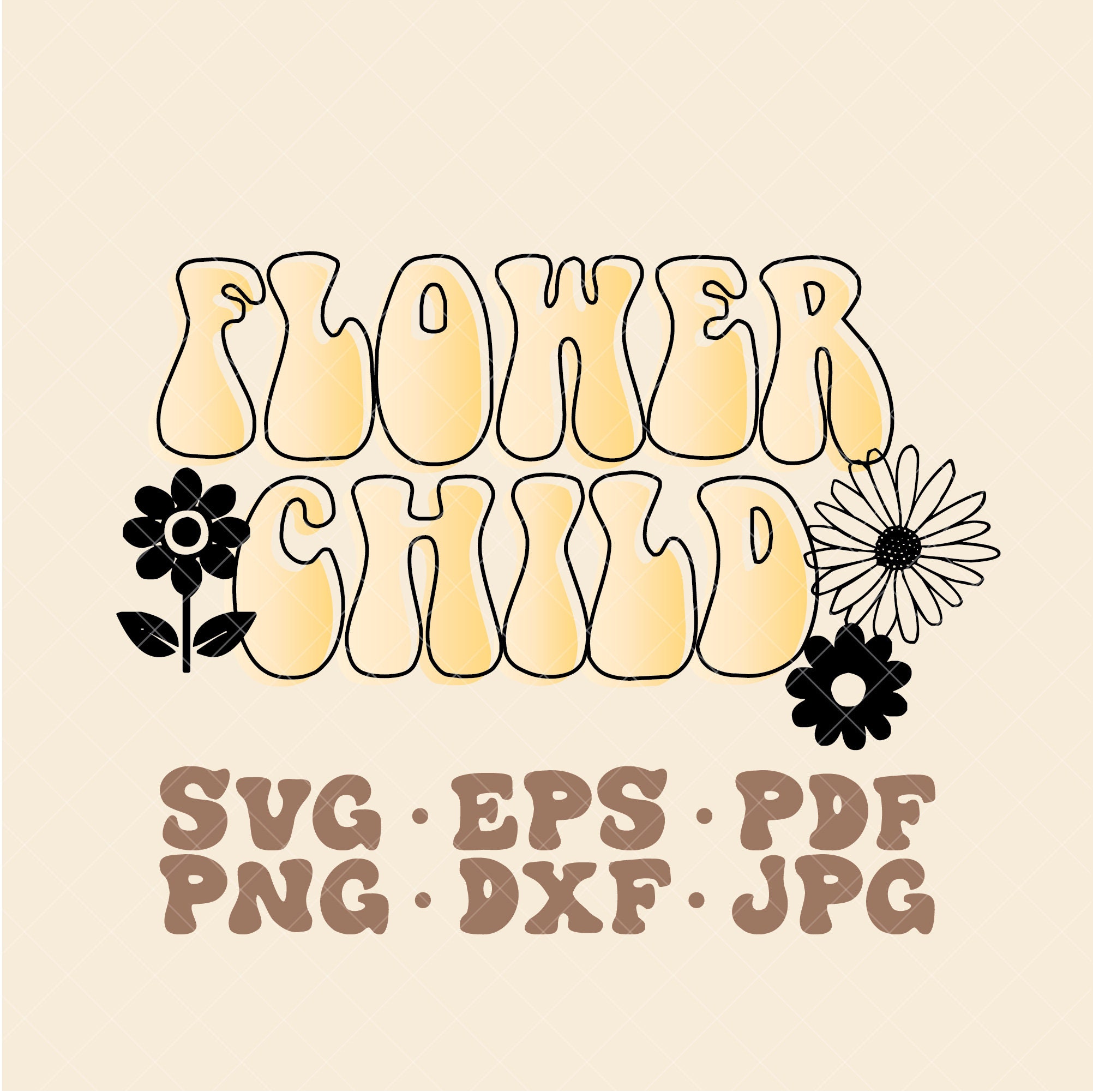Flower Child SVG Retro Kids Svg Flower Child Png Retro - Etsy