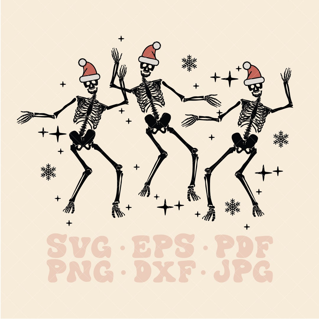 Dancing Christmas Skeletons SVG, Dancing Skeletons Svg, Christmas ...