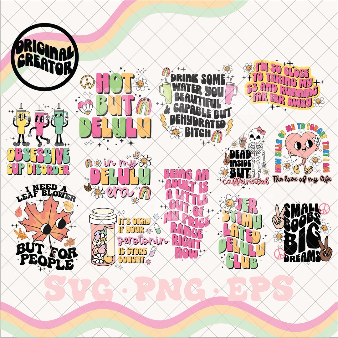 Trendy Svg Bundle, Trendy Png Bundle, Svg Aesthetic Bundle, Png ...