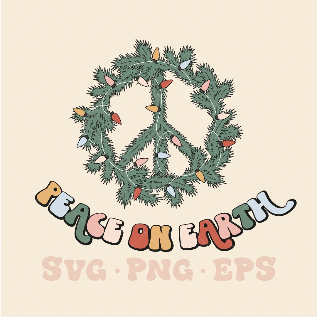 Peace on Earth SVG, Peace Christmas Svg, Christmas Peace Sign ...