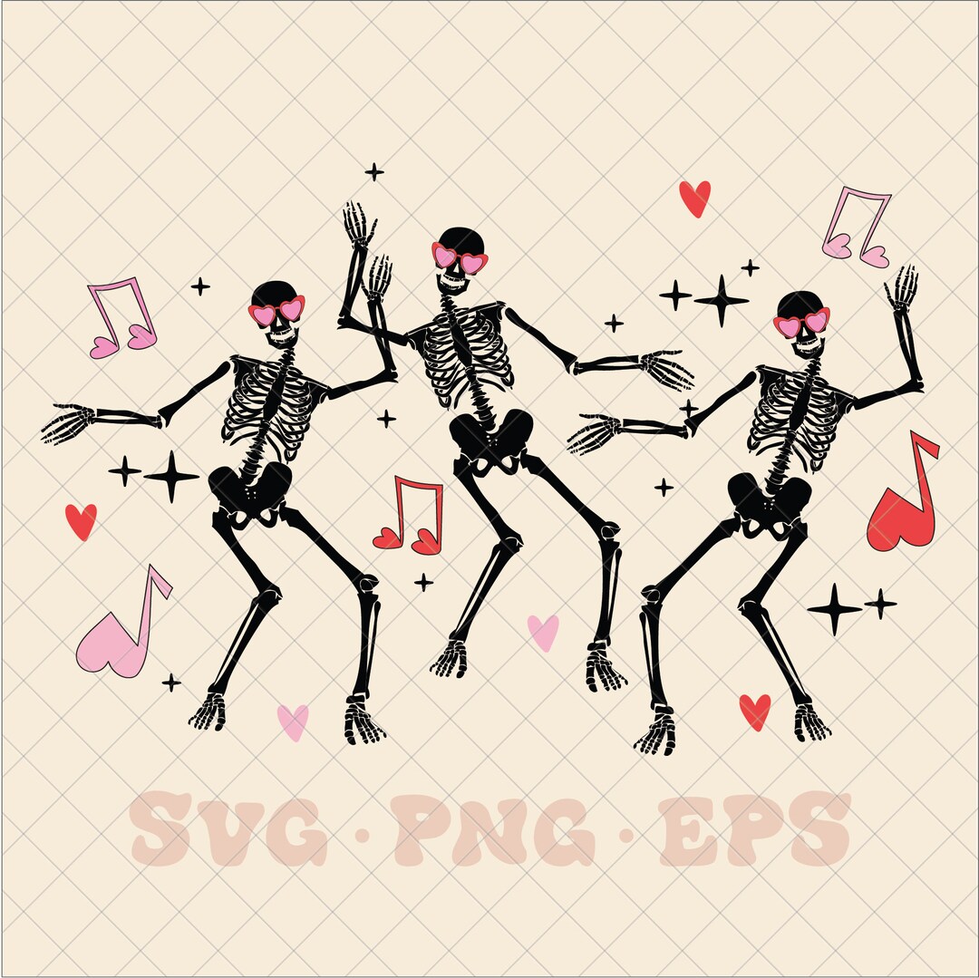 Dancing Skeletons Svg, Dancing Valentine Skeletons Svg, Dead but ...