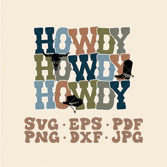 Howdy Svg Western Boho Svg Retro Western Svg Howdy Png | Etsy