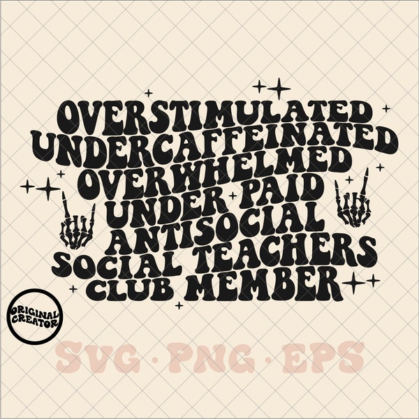 Overstimulated Under Caffeinated Svg - Etsy