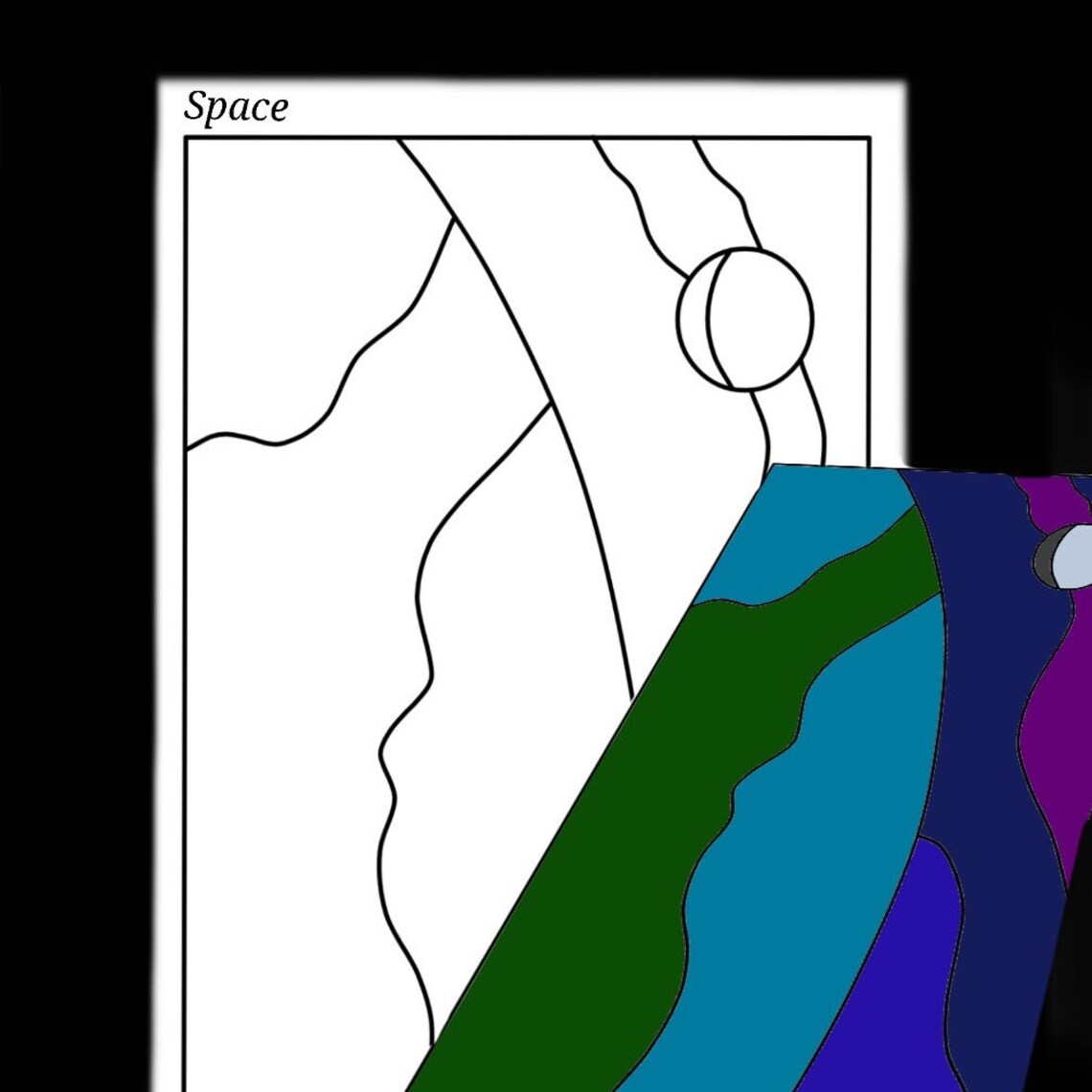 Stained Glass Pattern Easy Space Pattern Download - Etsy