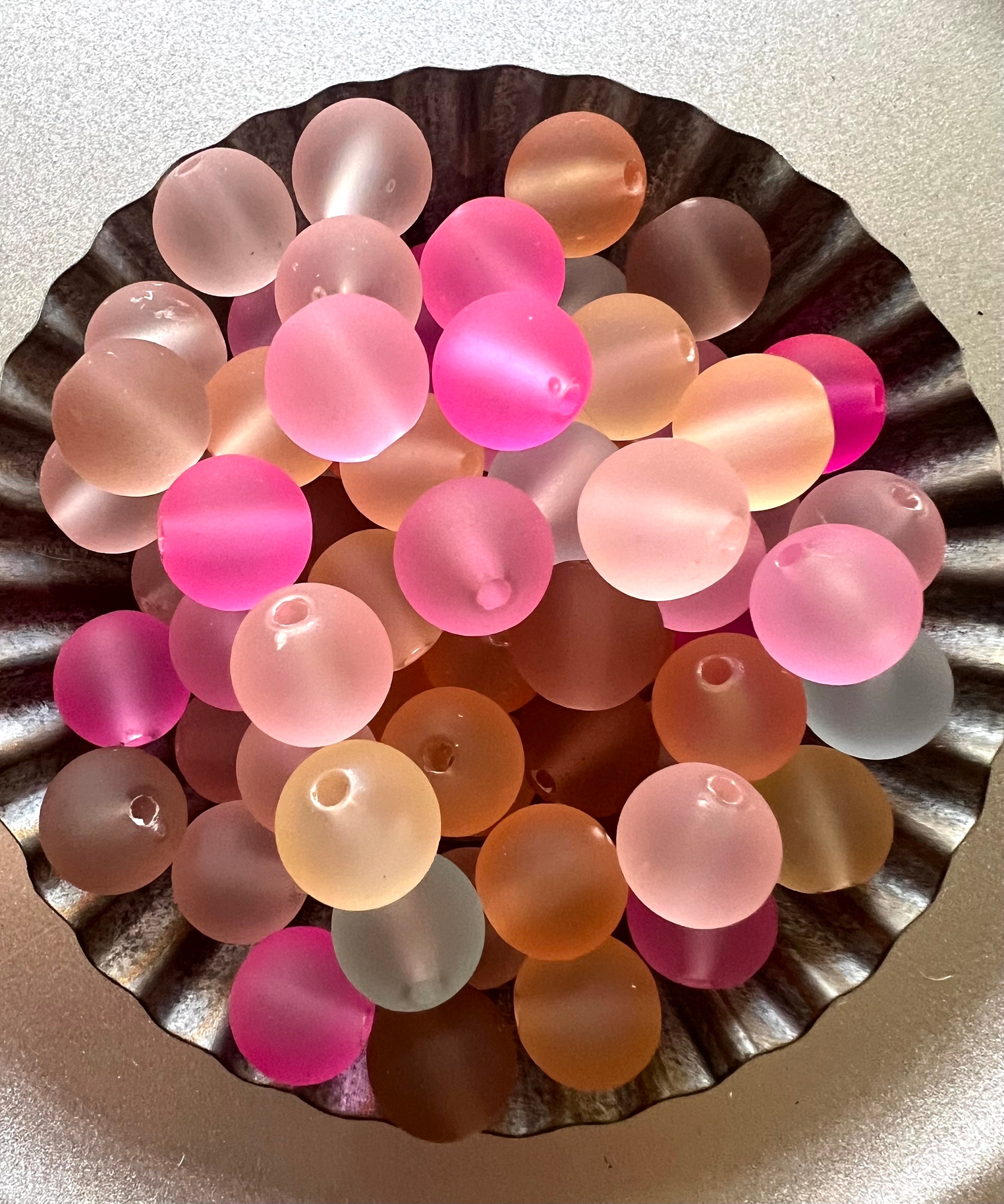 Frosted Beads, Pastel Beads , Round Beads , 14mm Beads, Acrylic Beads ...