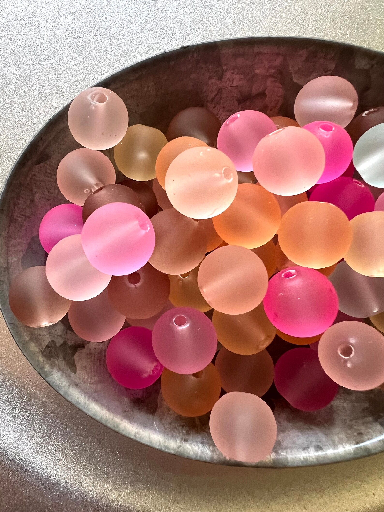 Frosted Beads, Pastel Beads , Round Beads , 14mm Beads, Acrylic Beads ...