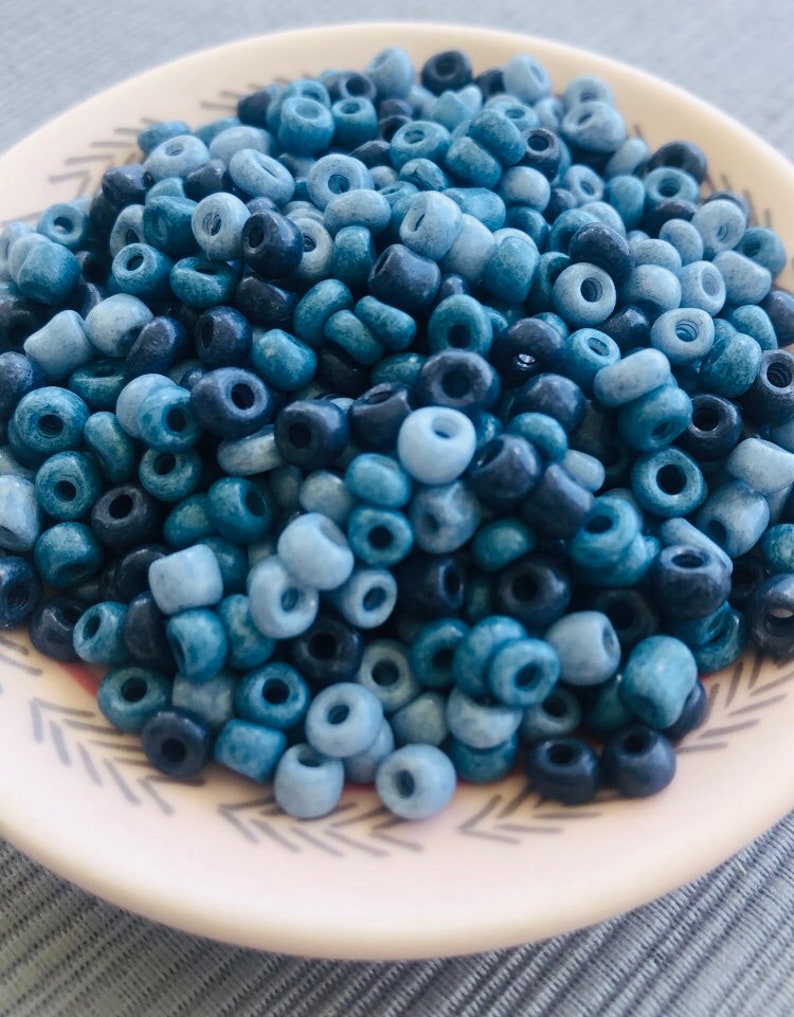Seed Beads Seed Bead Mix Blue Beads Blue Seed Mead Mix - Etsy