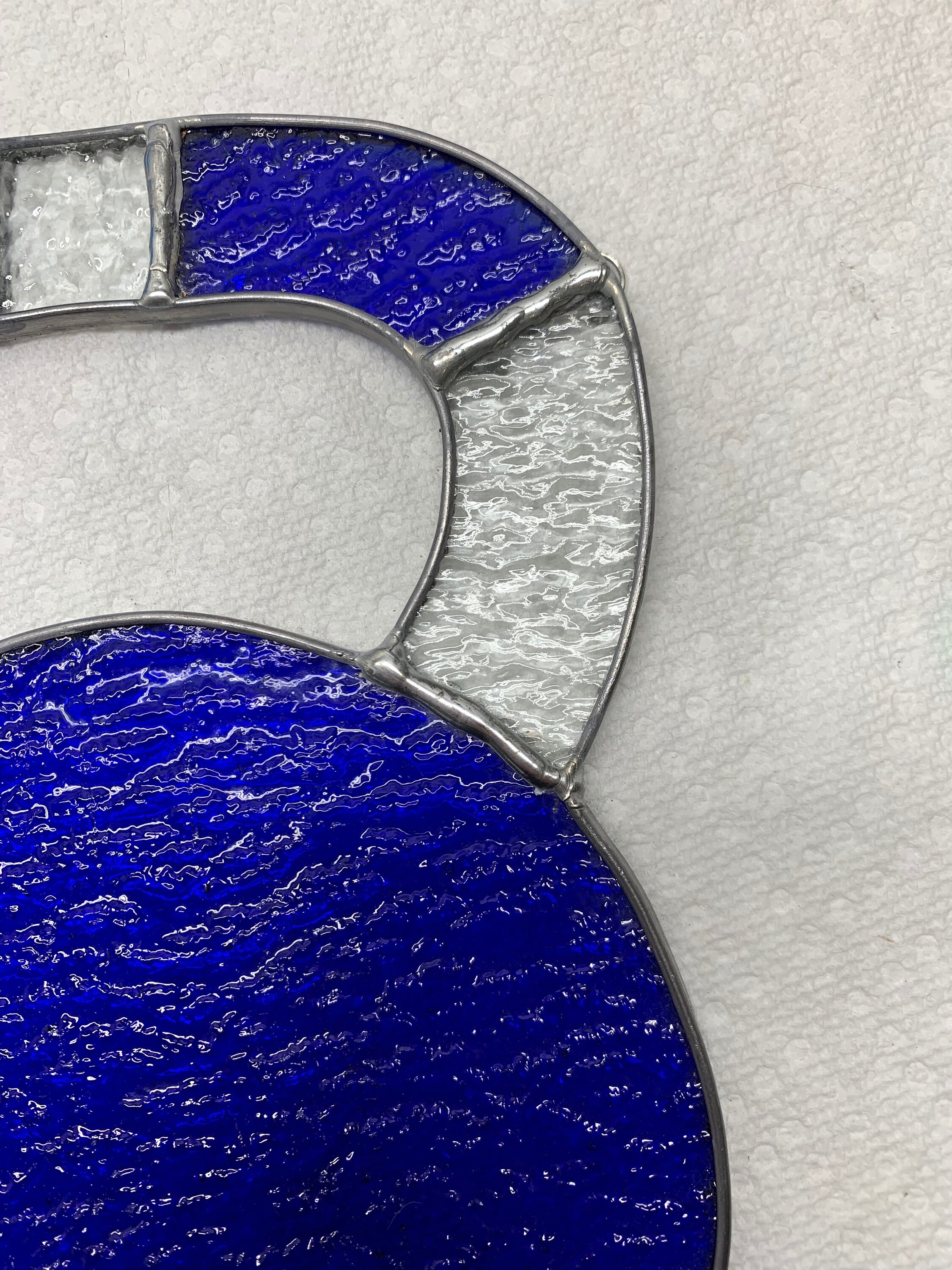 Colbalt Blue and Clear Stained Glass Kettle Bell - Etsy