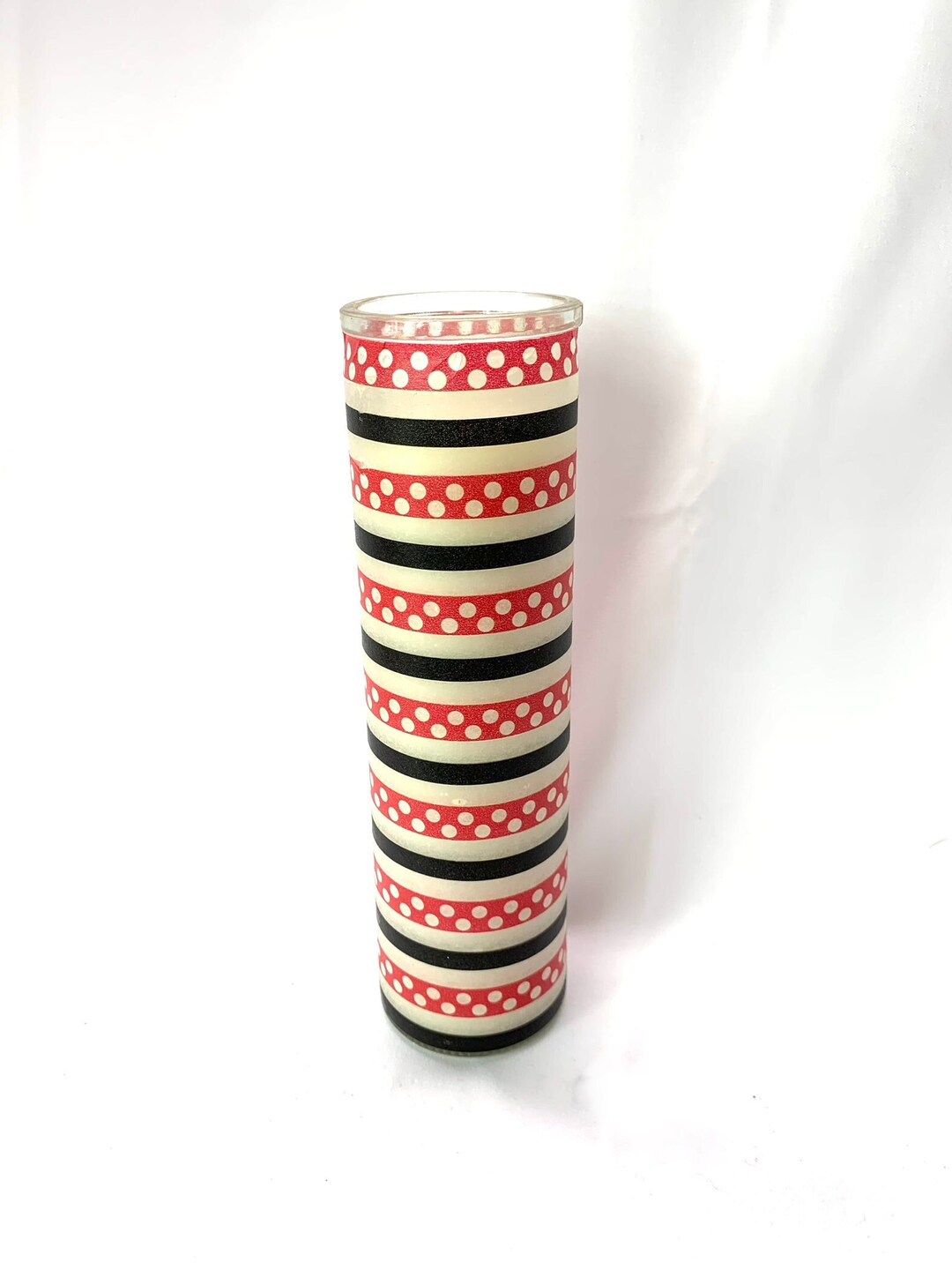 Red, Black and White Polka Dot Unscented Candle - Etsy