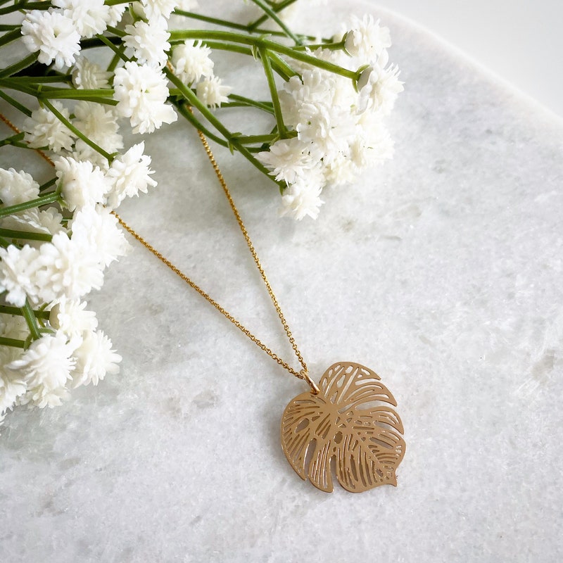 Monstera Necklace - Etsy