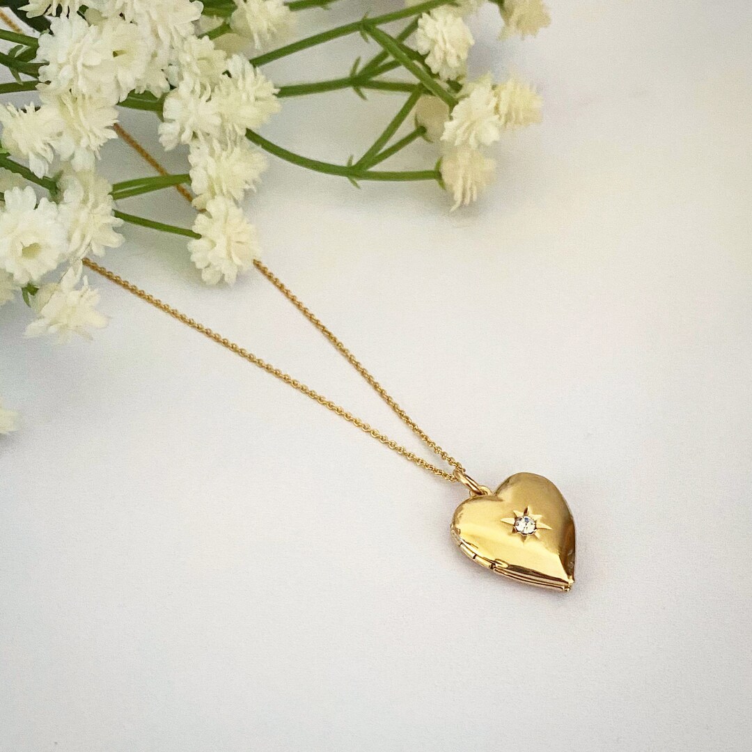 Gold Heart Locket, Photo Locket, Keepsake, Locket Charm, Sentimental ...