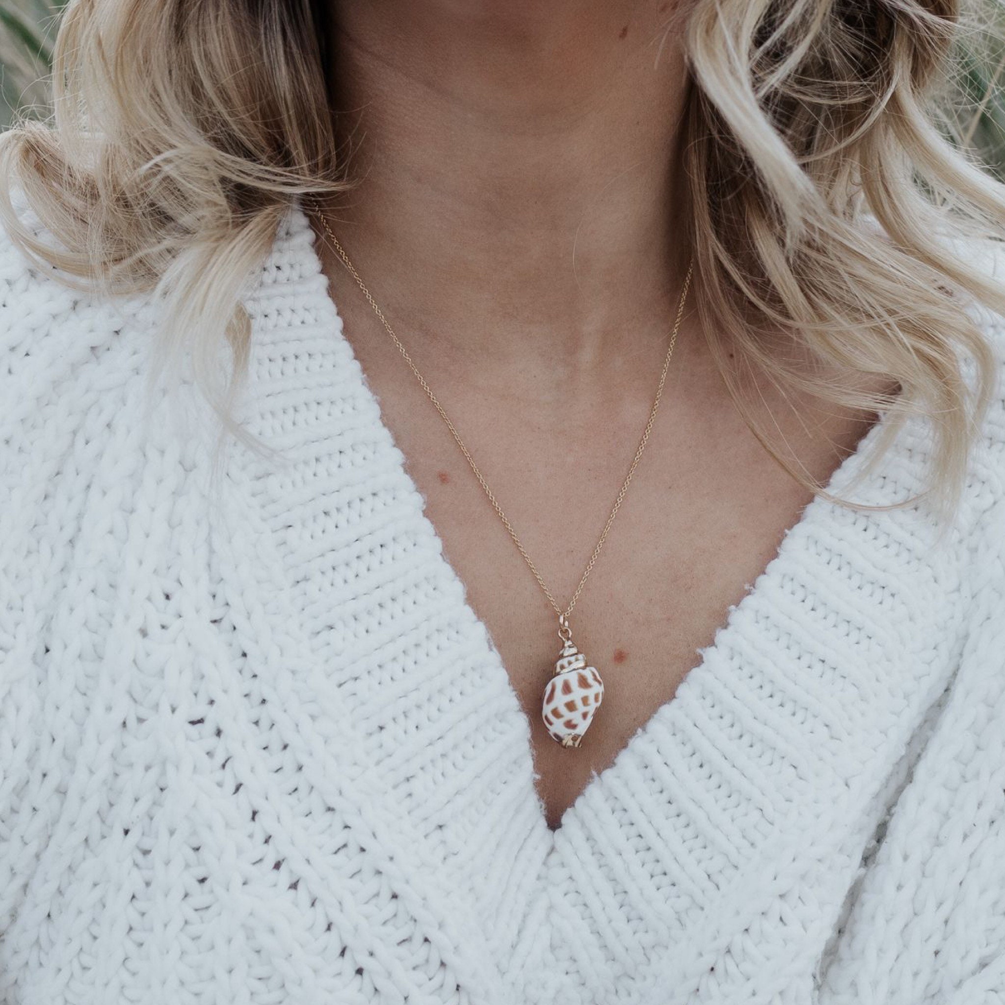 Gold Natural Conch Shell Necklace Shell Jewellery Seashell | Etsy UK