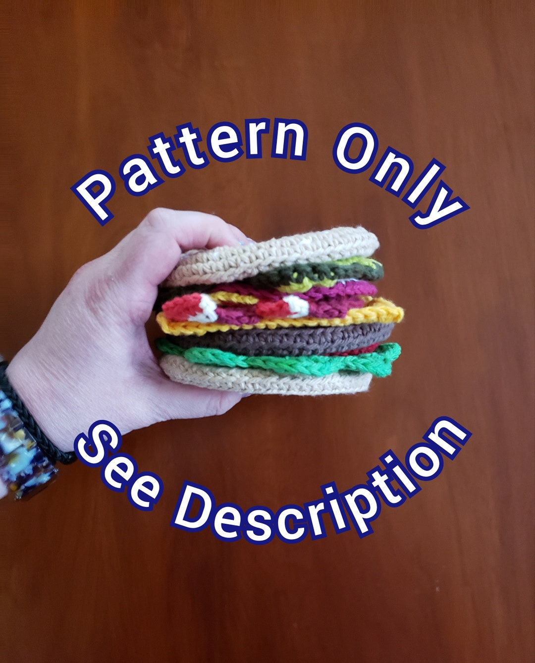 Cheeseburger Coaster Set Crochet Pattern - Etsy