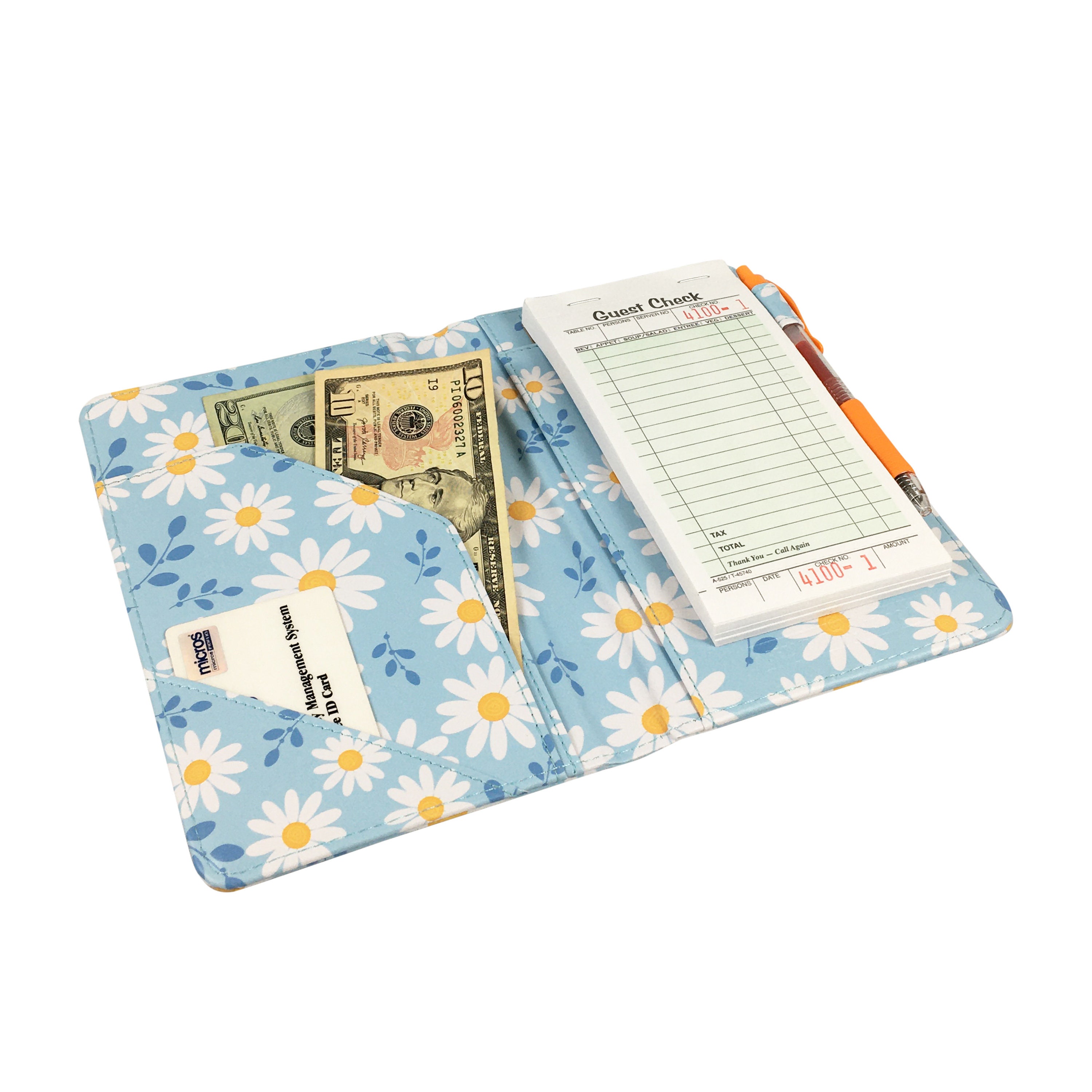 Blue Daisies Floral Server Book for Waitresses - Etsy