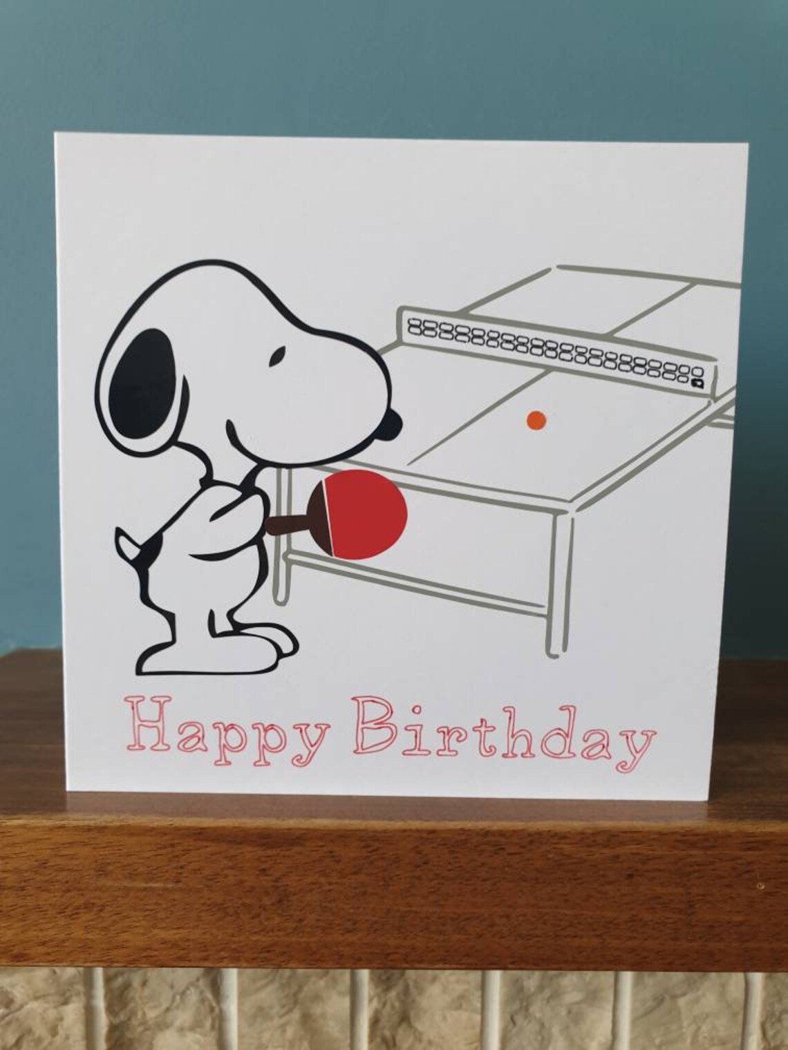 Table tennis / Ping Pong Snoopy birthday card / greetings | Etsy