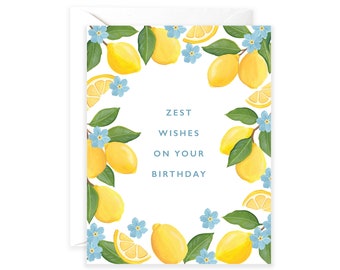Happy Birthday Lemon Pun Cards May Your Birthday Be Simply the Zest ...