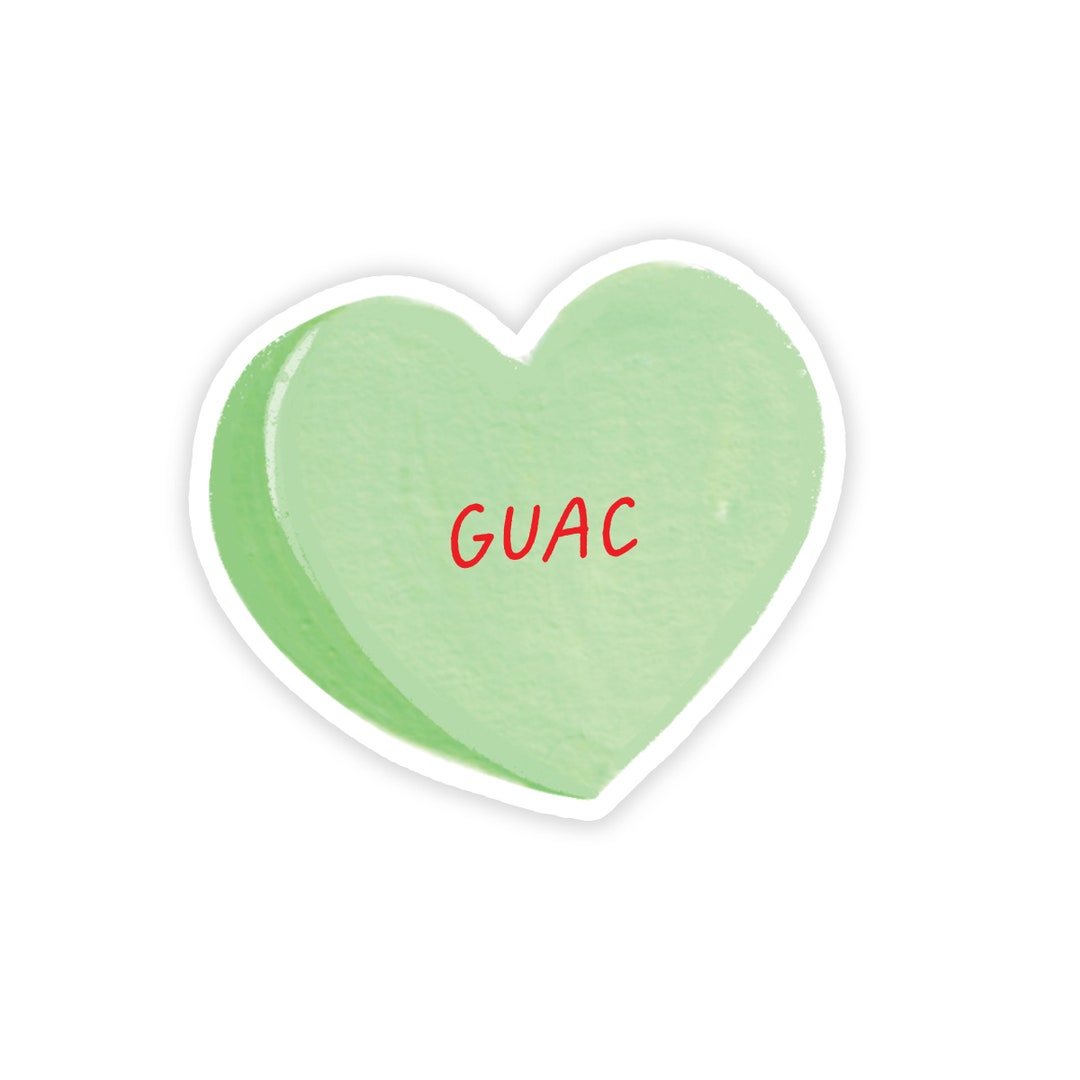Guac Candy Heart Sticker | Conversation Hearts Sticker | Guacamole ...