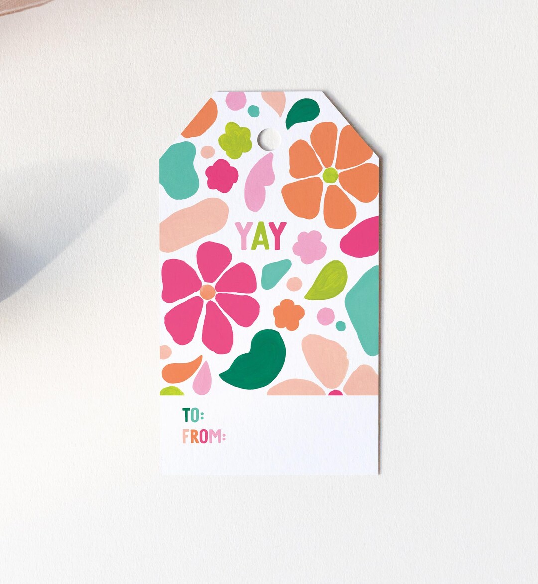 Yay Colorful Blobs Gift Tag Set | Celebratory Gift Tag Set | Birthday ...