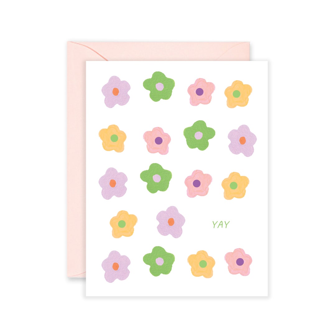 Yay Daisies | Everyday Greeting Card | Colorful Flower Card - Etsy