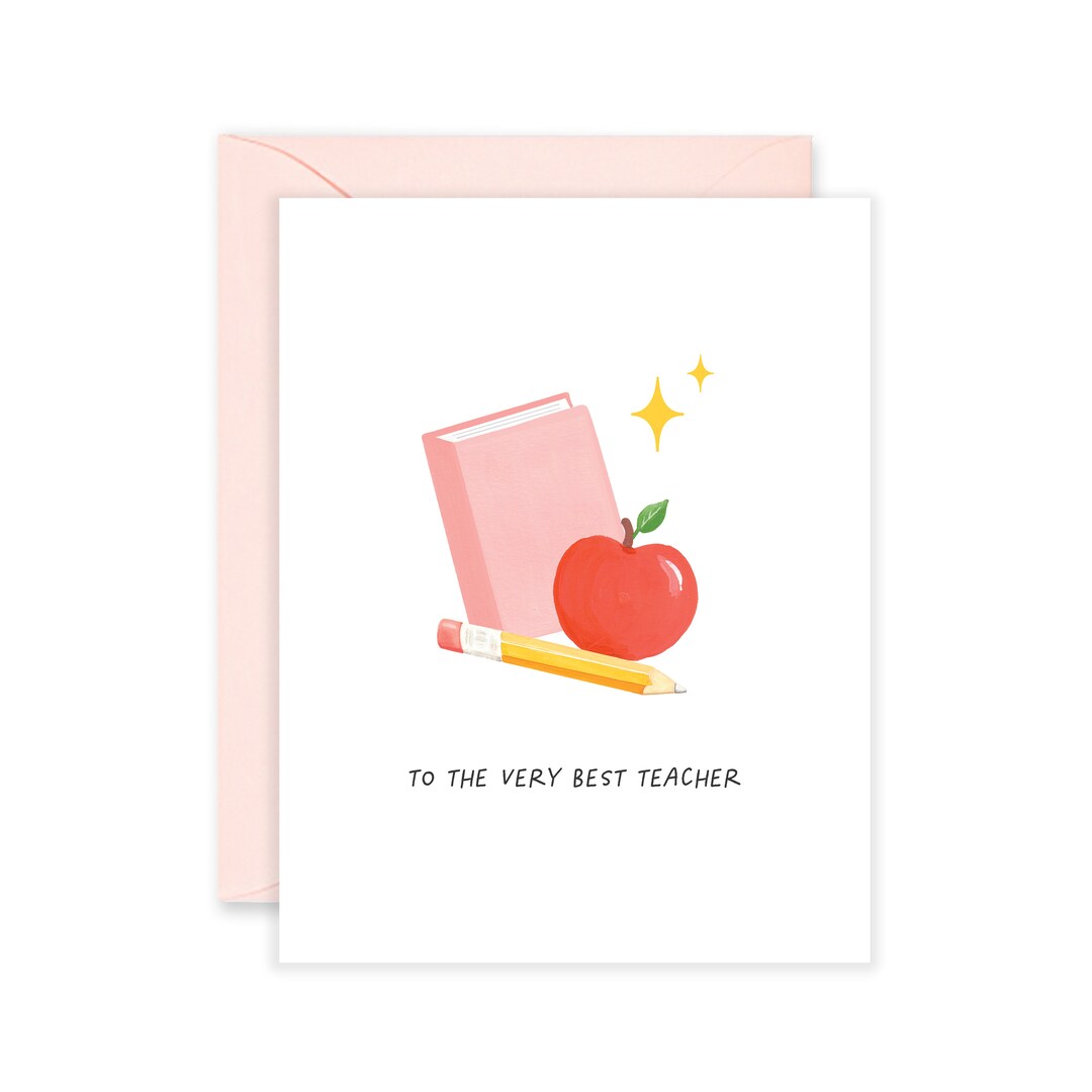 Very Best Teacher Greeting Card | Teacher Appreciation Card | Teacher ...