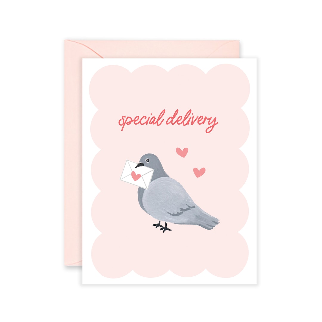 Carrier Pigeon Love Letter Greeting Card | Valentine's Day Card | Sweet ...