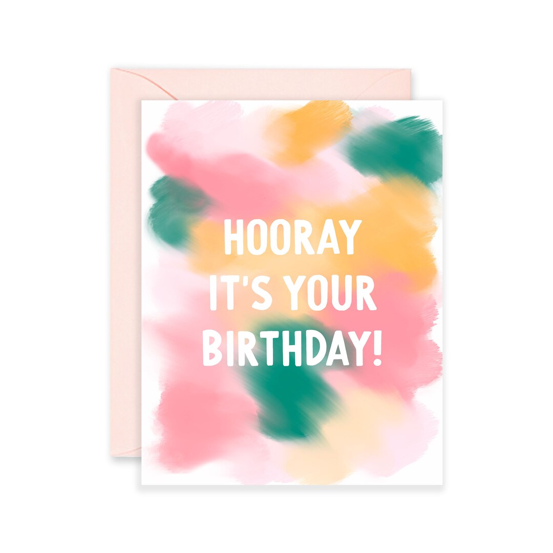 Colorful Hooray Greeting Card | Happy Birthday Card | Colorful Birthday ...