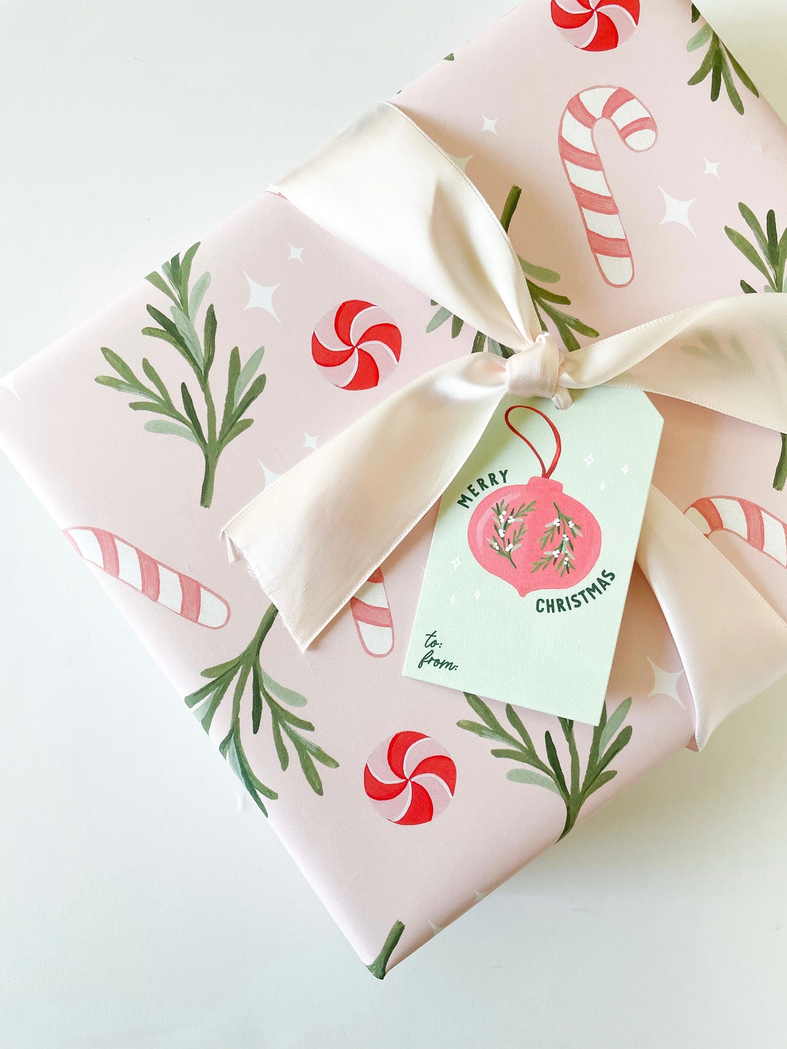 Sweet Pink Christmas Gift Wrap Christmas Wrapping Paper | Etsy