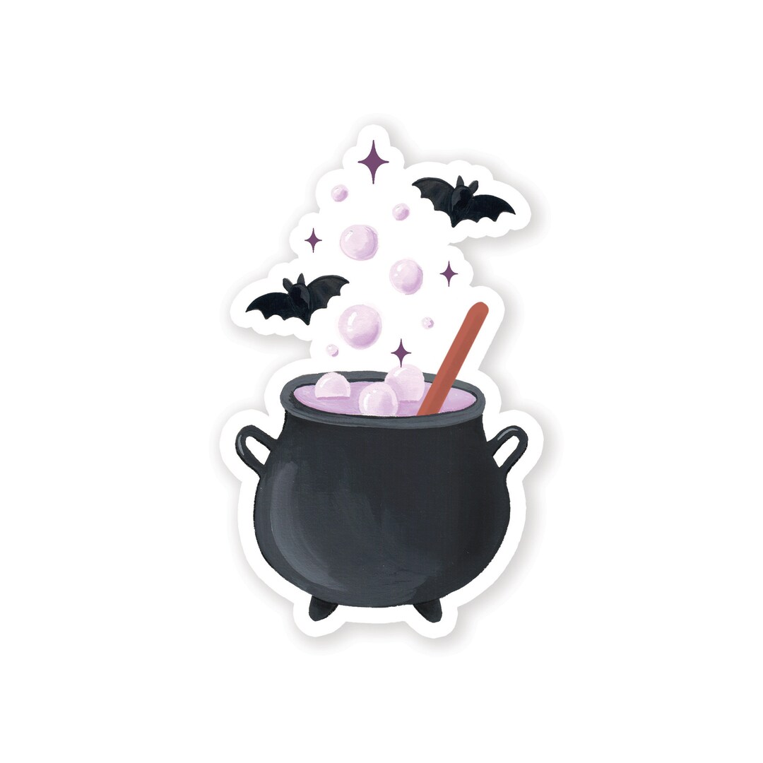 Witch Cauldron Sticker | Spooky Sticker | Halloween Sticker | Vinyl ...