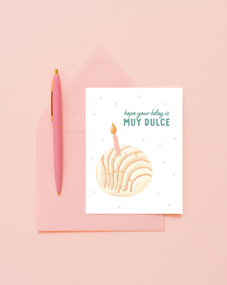 Muy Dulce Bday Greeting Card | Concha Greeting Card | Spanglish | Pan ...