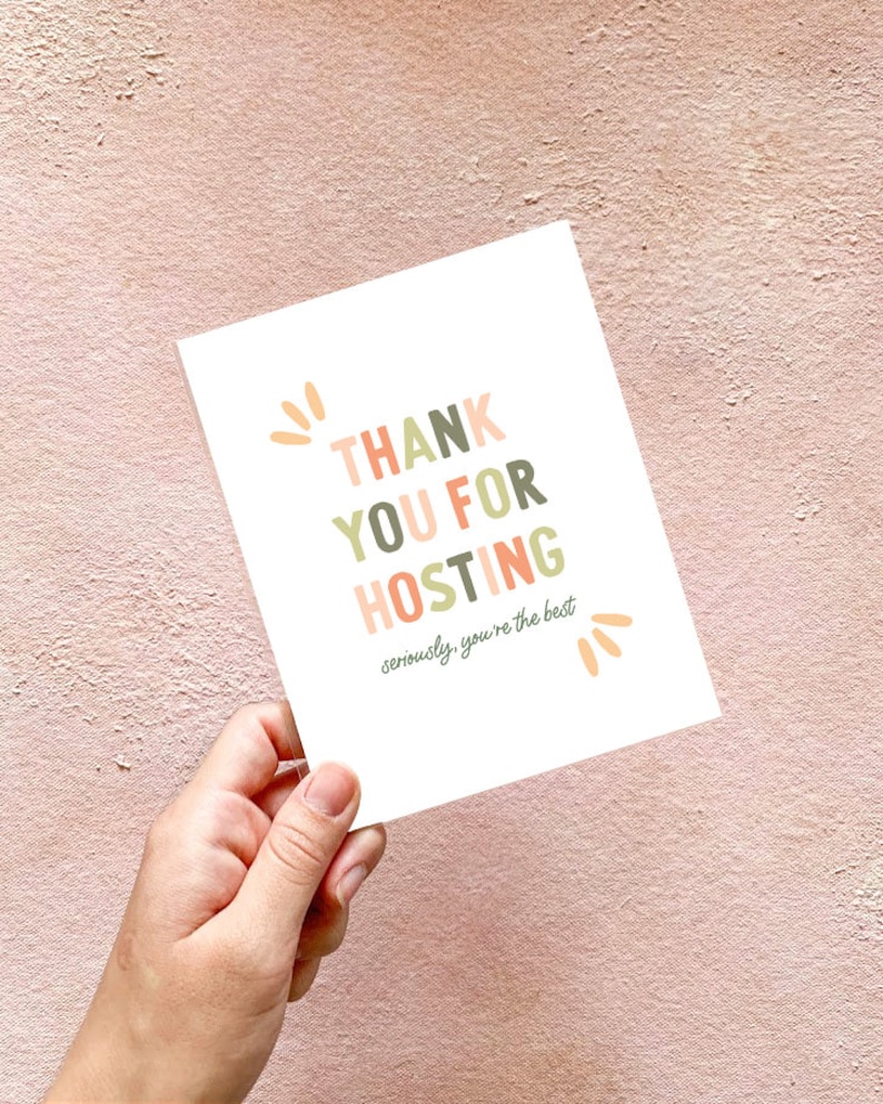 Thank You for Hosting Greeting Card | Hostess Greeting Card ...