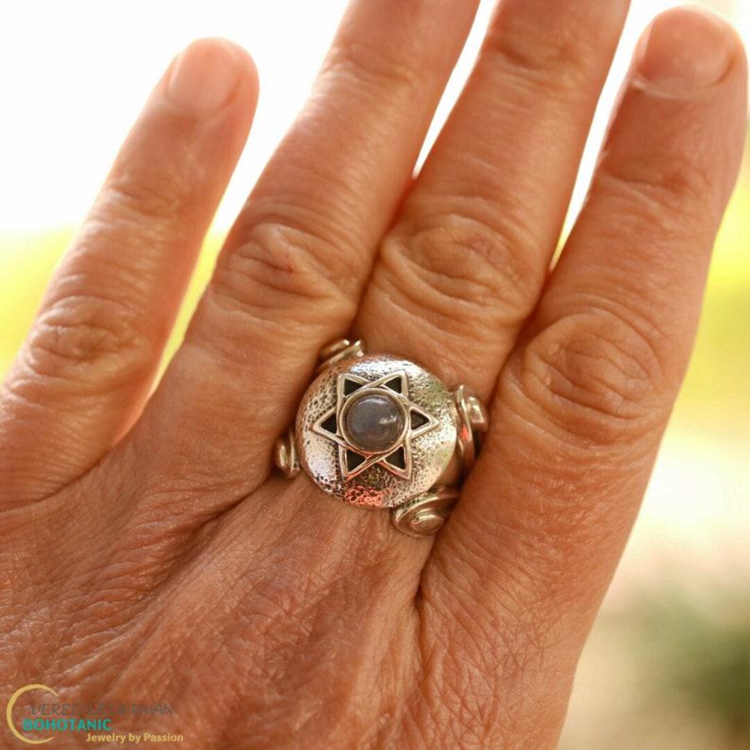 Star of David Ring, Dainty Jewish Ring, Spiritual Ring, Silver Star ...
