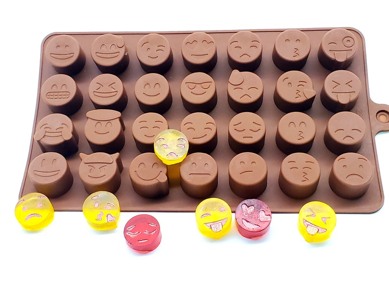 28 Cavity Emoji Face Silicone Ice Cube Mold Wax Melt Soap - Etsy